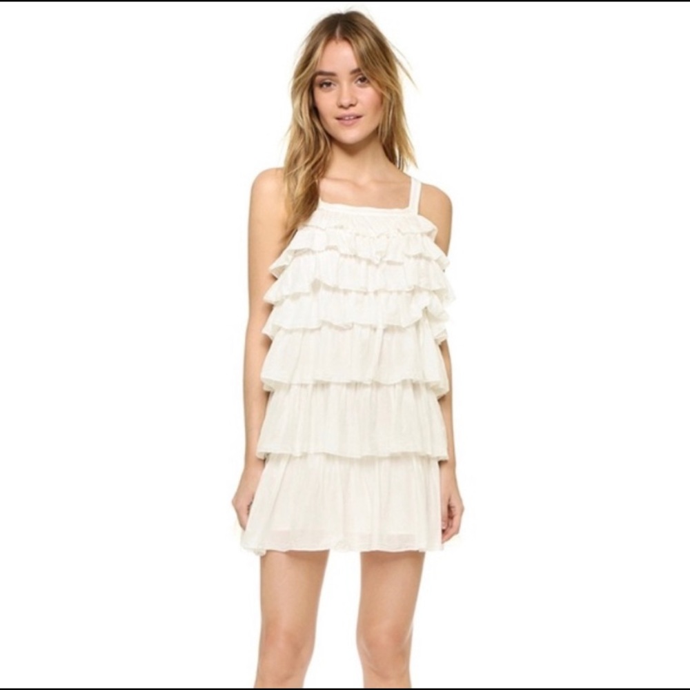 “Joie” Melanie Ruffled Tier Off White Dress - Gem